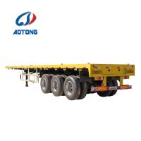 China 20ft 40ft Container Transport Flat Bed Trailer 3 Axle Flatbed Semi Trailer Moving Shipping for sale
