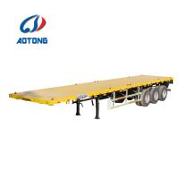 China 20ft 40ft Container Transport Flat Bed Trailer 3 Axle Flatbed Semi Trailer Moving Shipping for sale