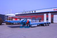 China Tri axle Heavy duty Gooseneck Lowbed Low boy Semi Trailer for Digger Excavator Transport for sale