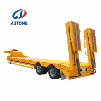 China 80-120 Tons Rated Load Low Loader Lowboy Truck Trailers for Equipment Transportation for sale