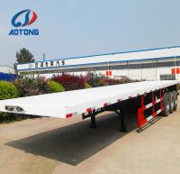 China Fuwa 3 Axles Container Transporting 40 Feet Flatbed Semi-Trailer 13000X2480X1500 mm for sale