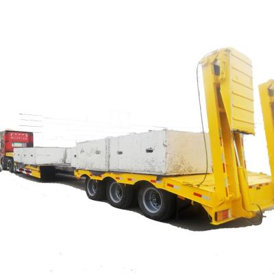 China 3 Axle Extendable Low Loader Trailer Heavy Duty Steel Construction for and Performance for sale