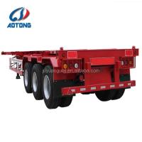 China Madagascar Flatbed 3 Axles Container Shipping Tandem Skeleton Semi Trailer for Truck for sale