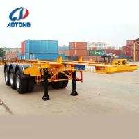 China Madagascar Flatbed 3 Axles Container Shipping Tandem Skeleton Semi Trailer for Truck for sale
