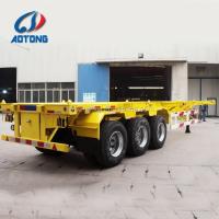China Madagascar Flatbed 3 Axles Container Shipping Tandem Skeleton Semi Trailer for Truck for sale