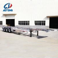 China Madagascar Flatbed 3 Axles Container Shipping Tandem Skeleton Semi Trailer for Truck for sale
