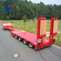 China 3 Axle Extendable Low Loader Trailer Heavy Duty Steel Construction for and Performance for sale