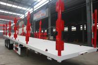 China 13 Tons Axles Flatbed Semi Trailers for 20ft 40ft Shipping Container Truck Trailer for sale