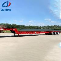 China 10m Hydraulic Mobile Trailer Telescopic Low Bed Semi Truck Trailer with 12R22.5 Tires for sale