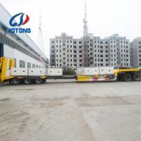 China 10m Hydraulic Mobile Trailer Telescopic Low Bed Semi Truck Trailer with 12R22.5 Tires for sale
