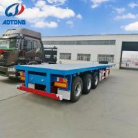 China 45ft 3 Axles Shipping Container Flat Bed Semi Trailer for Dual Container Transport for sale
