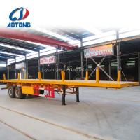 China Leaf Spring Suspension 3 Axles 40 ft Tri Axle Flatbed Container Truck Semi Trailer for sale
