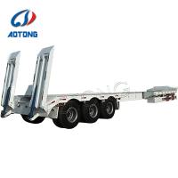 China Customizable 50ton Low Bed Truck Trailer with 12 Wheels as Per Customer's Requirement for sale