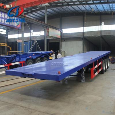 China 3 Axle Flatbed Trailer in /FUWA Axle 20FT 40 Ft Trailer Chassis /12500*2500*1520 for sale