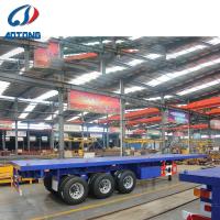China 3 Axle Flatbed Trailer in /FUWA Axle 20FT 40 Ft Trailer Chassis /12500*2500*1520 for sale