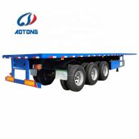 China 3 Axle Flatbed Trailer in /FUWA Axle 20FT 40 Ft Trailer Chassis /12500*2500*1520 for sale