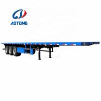 China 3 Axle Flatbed Trailer in /FUWA Axle 20FT 40 Ft Trailer Chassis /12500*2500*1520 for sale