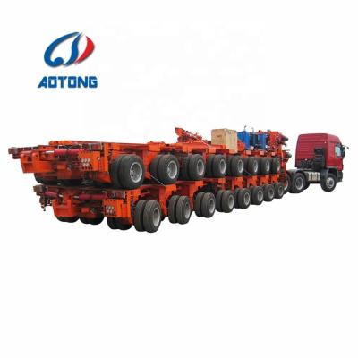China 8 Lines 16 Axles Low Bed Semi Hydraulic Modular Trailer Suitable for Heavy Duty Transport for sale