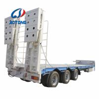 China Standard 28T Landing Gear Inter Link Flatbed Semi Trailer with 80-120 Tons Rated Load for sale
