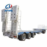 China Standard 28T Landing Gear Inter Link Flatbed Semi Trailer with 80-120 Tons Rated Load for sale
