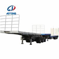 China Standard 28T Landing Gear Inter Link Flatbed Semi Trailer with 80-120 Tons Rated Load for sale