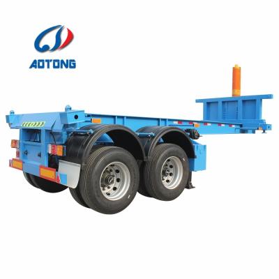 China 2 Axles Tipping Dump Skeleton 40ft Container Tipper Trailer Chassis for 20ft Container for sale