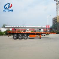 China 13m Length 3 Axles Flatbed Cargo Truck Semi Trailers for 5 Meters Container Transport for sale