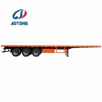 China 13m Length 3 Axles Flatbed Cargo Truck Semi Trailers for 5 Meters Container Transport for sale