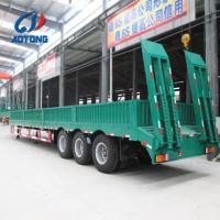 China 13 Tons Fuwa/BPW Axle Hydraulic Lowboy Semi Trailer for Heavy Machinery Transportation for sale