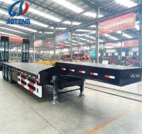 China 13 Tons Fuwa/BPW Axle Hydraulic Lowboy Semi Trailer for Heavy Machinery Transportation for sale