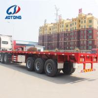China 40 ft 3 Axles Flatbed Container Semi Trailer TARA Flatbed Trailer for Container Transport for sale