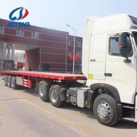 China 40 ft 3 Axles Flatbed Container Semi Trailer TARA Flatbed Trailer for Container Transport for sale