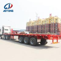 China 40 ft 3 Axles Flatbed Container Semi Trailer TARA Flatbed Trailer for Container Transport for sale