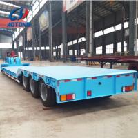 China 120 Tons Capacity Front Load Low Bed Semi Trailer with 4 Axles and Hydraulic Steering for sale