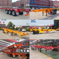 China 40 tons Max Payload 13 Inch Wheel Interlink Skeleton Semi Trailer with Tri-Axle Design for sale