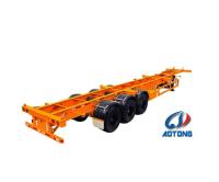 China 40 tons Max Payload 13 Inch Wheel Interlink Skeleton Semi Trailer with Tri-Axle Design for sale