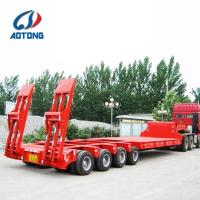 China Semi-Trailer 150ton Heavy Duty 4 Line 8 Axle Low Bed Trailer with 32 Tyres and Gooseneck for sale