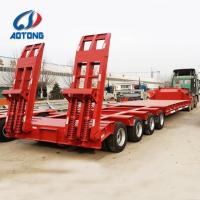 China Semi-Trailer 150ton Heavy Duty 4 Line 8 Axle Low Bed Trailer with 32 Tyres and Gooseneck for sale
