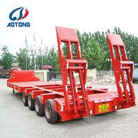 China Semi-Trailer 150ton Heavy Duty 4 Line 8 Axle Low Bed Trailer with 32 Tyres and Gooseneck for sale