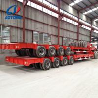 China Semi-Trailer 150ton Heavy Duty 4 Line 8 Axle Low Bed Trailer with 32 Tyres and Gooseneck for sale