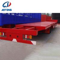 China 40 Ft 45 Ft 50ft Gooseneck Extendable Flat Bed Container Semi Trailer for Multi Axles for sale