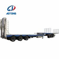 China 40 Ft 45 Ft 50ft Gooseneck Extendable Flat Bed Container Semi Trailer for Multi Axles for sale