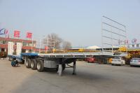 China 40 Ft 45 Ft 50ft Gooseneck Extendable Flat Bed Container Semi Trailer for Multi Axles for sale