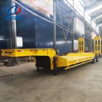 China 20t Fuwa Bpw Steel Axle Lowbed Trailer for Excavator Loader Heavy Equipment Transport for sale