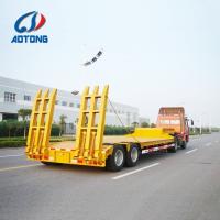 China 20t Fuwa Bpw Steel Axle Lowbed Trailer for Excavator Loader Heavy Equipment Transport for sale