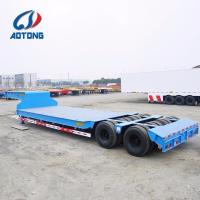 China 20t Fuwa Bpw Steel Axle Lowbed Trailer for Excavator Loader Heavy Equipment Transport for sale