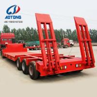China Mechanical Suspension low loader excavator trailer 100tons for heavy duty truck trailer for sale