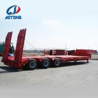 China Mechanical Suspension low loader excavator trailer 100tons for heavy duty truck trailer for sale