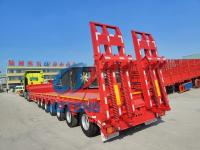 China Lowbed Semi Trailers 2-3-4-5 Axle 50-120 Ton Truck Trailer for Heavy Equipment Hauling for sale