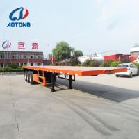 China 3 Axle 40FT Flatbed Semi Trailer with 2''/3.5'' Bolt Type Kin Pin and 12R22.5 Tires for sale